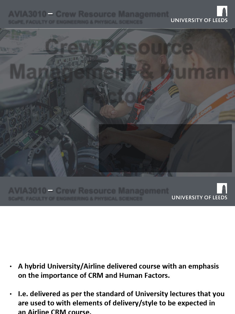 Crew Resource Management Course Overview | PDF | Aviation | Aviation Safety