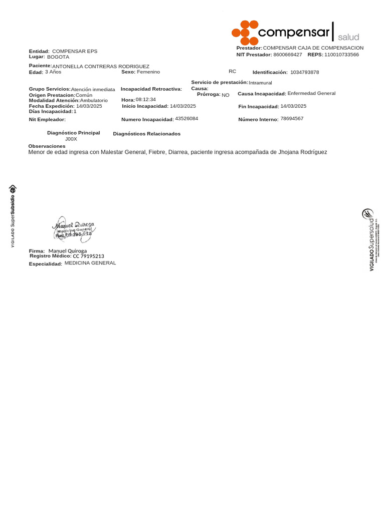 Compensar Antonella Inc | PDF