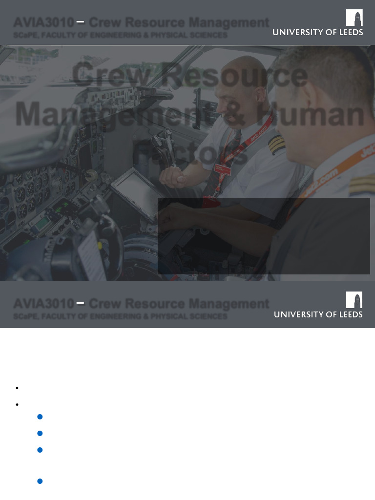 Crew Resource Management Overview | PDF | Aviation Accidents And ...