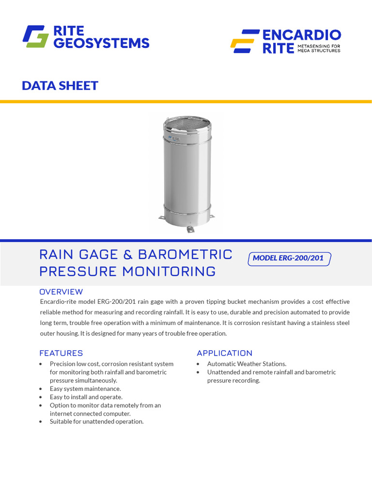 ERG-200 201 Rainfall Barometric Pressure Monitoring System | PDF | World Wide Web | Internet & Web
