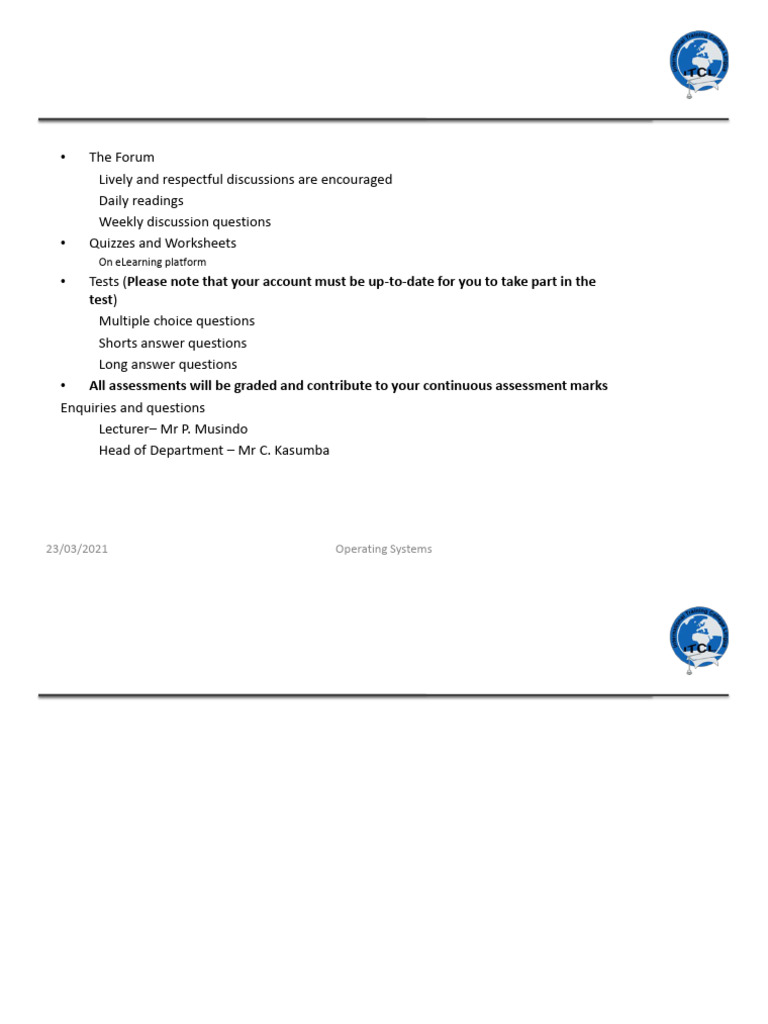 Operating Systems Lesson 5 | PDF | Thread (Computing) | Process (Computing)