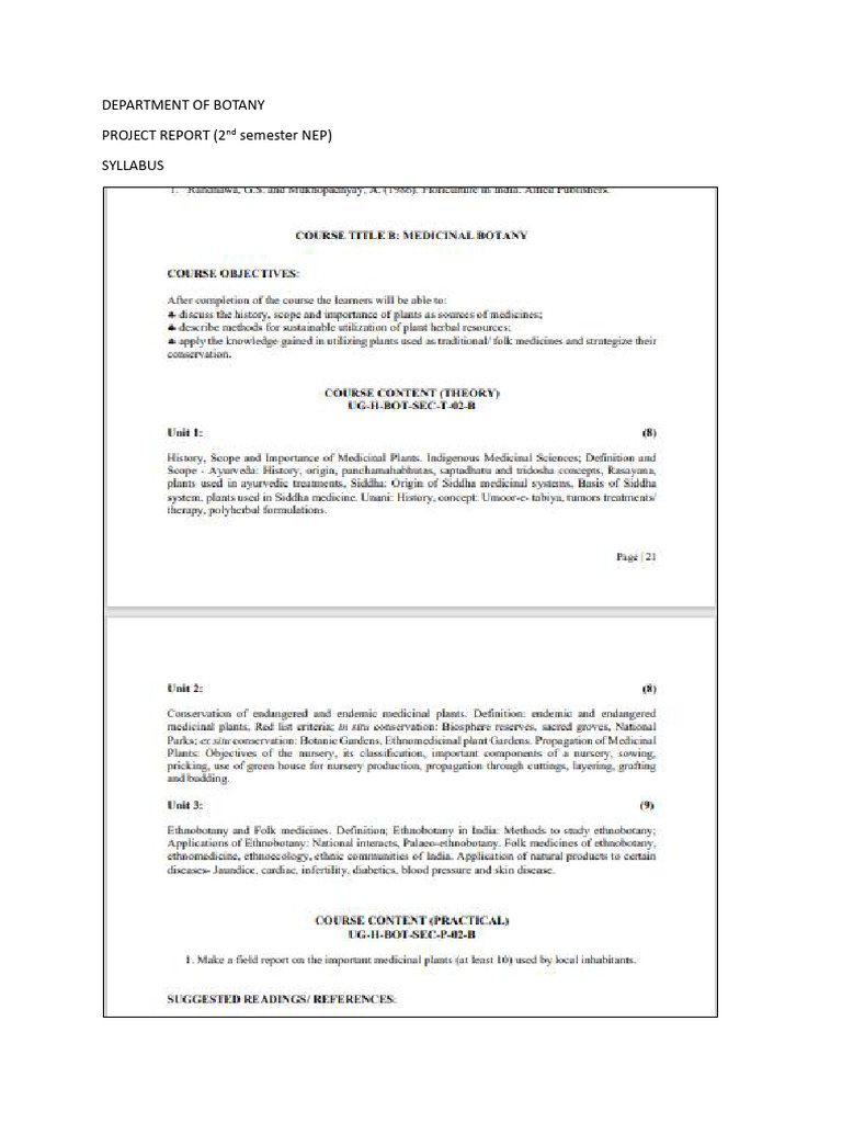 Project Report Botany 2023 24 | PDF