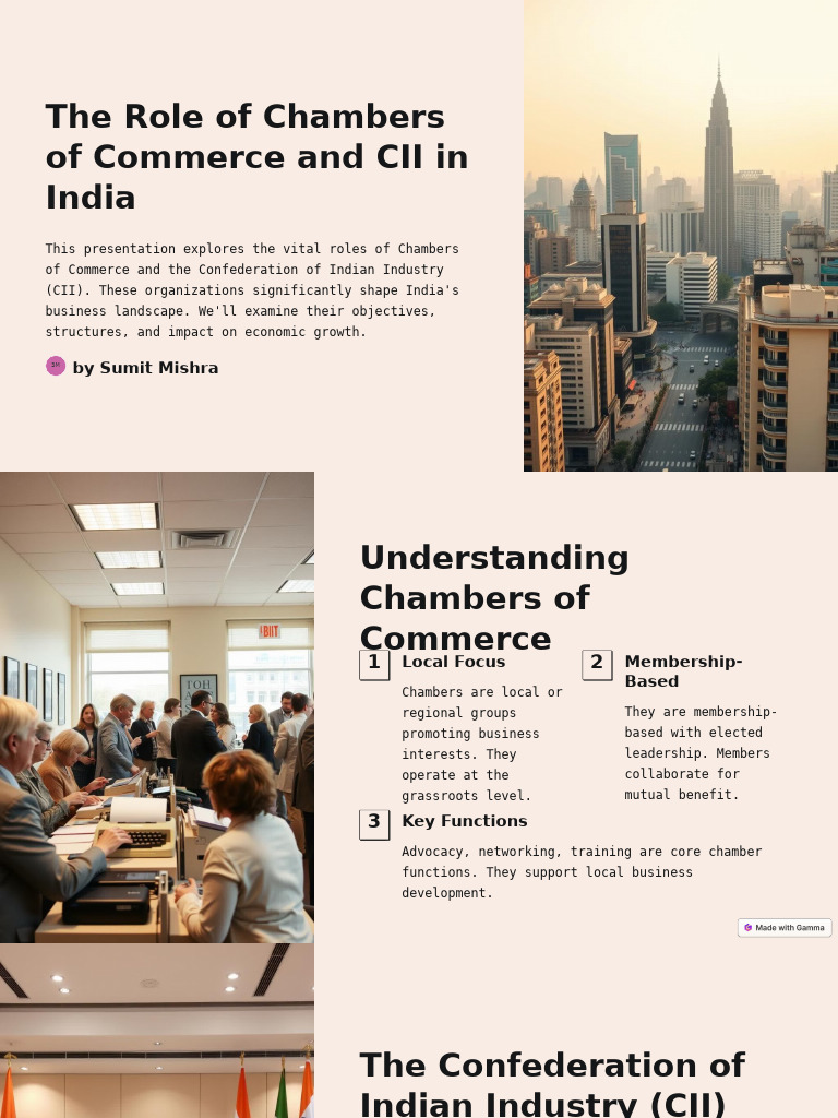 Role of CII and Chambers in India | PDF | Commerce | Economies