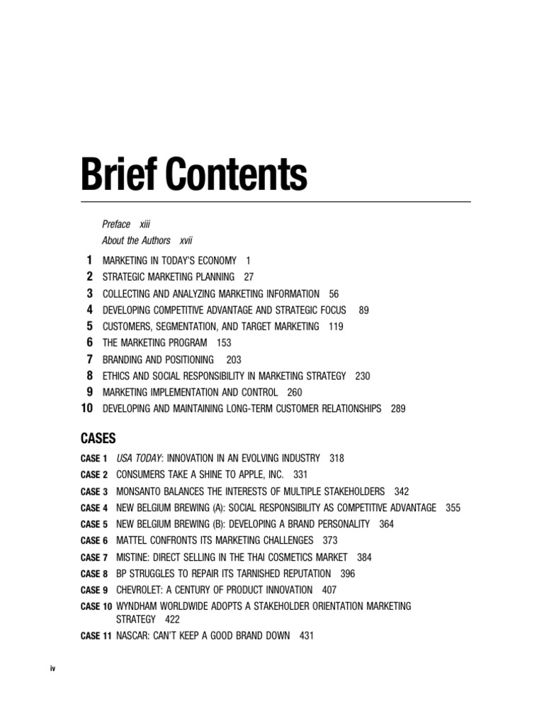 Table of Contents 21 Case Studay | PDF | Marketing | Marketing Strategy