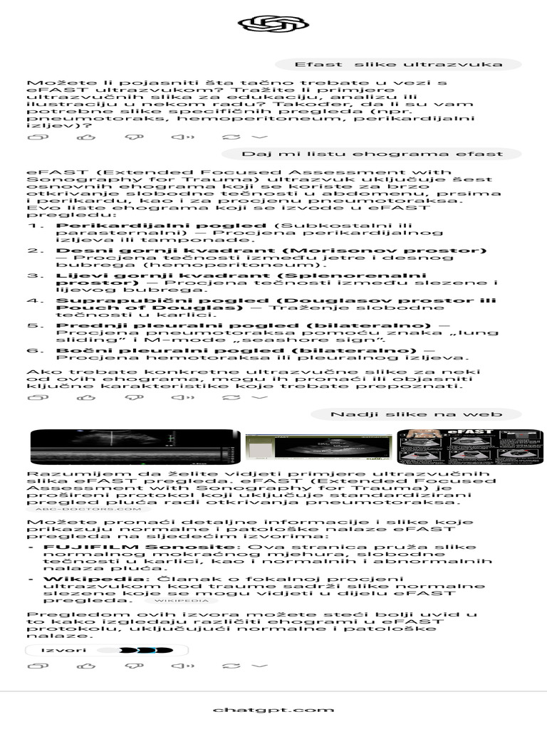 Efast Ultrazvuk Slike | PDF