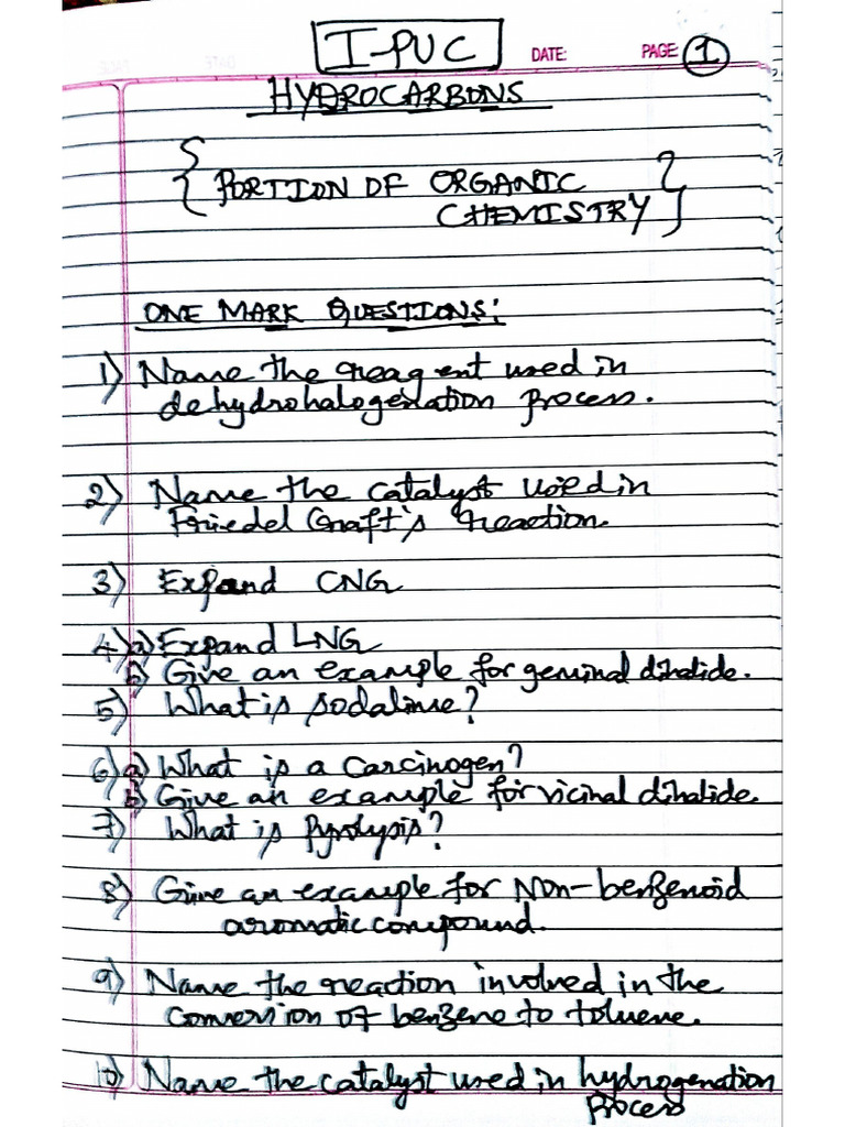 Assignment Qns (Hydrocarbons) - 2024 | PDF
