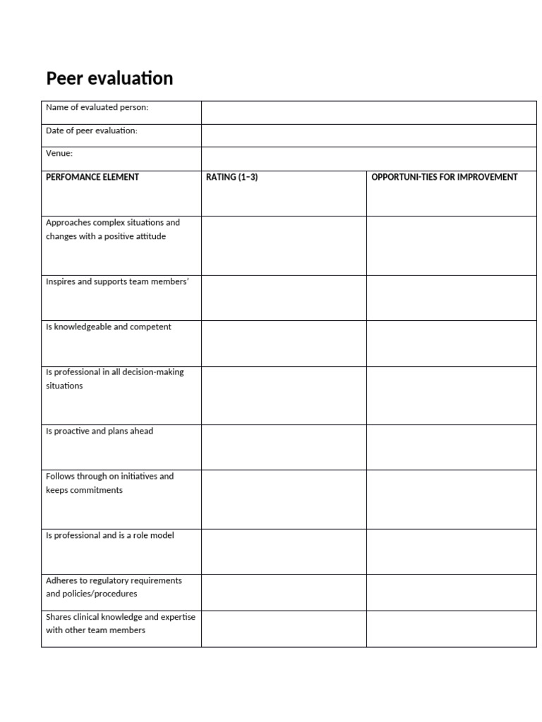 Peer Evaluation CPD | PDF