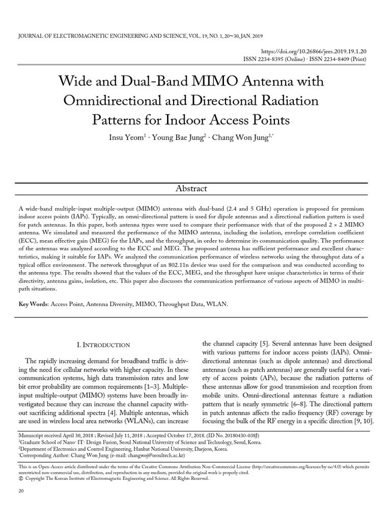 Wide and Dual-Band MIMO Antenna With Omnidirectional and Directional ...