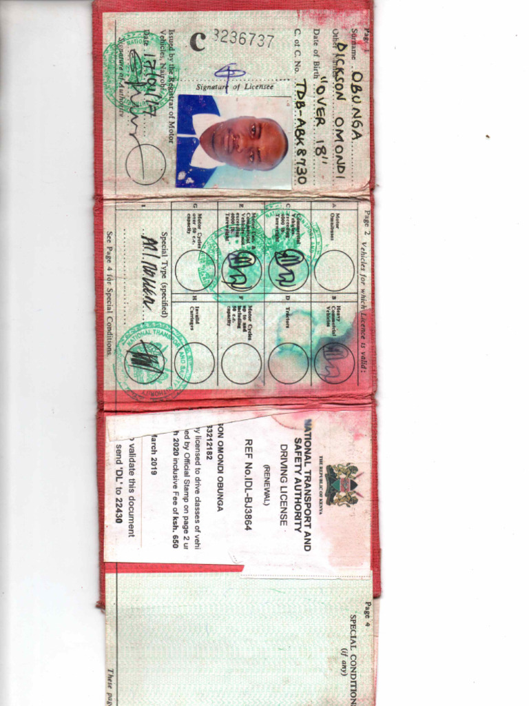 Dickson Obunga-Driving Licence | PDF