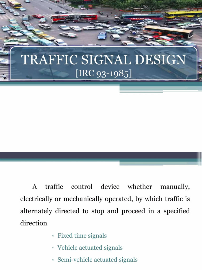 Traffic Signal Design | PDF