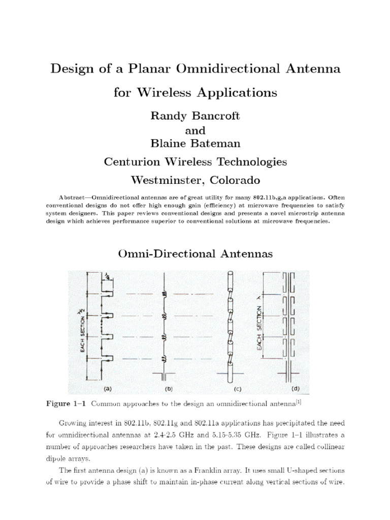 Design of A Planar Omnidirectional Antenna For Wireless Applications ...