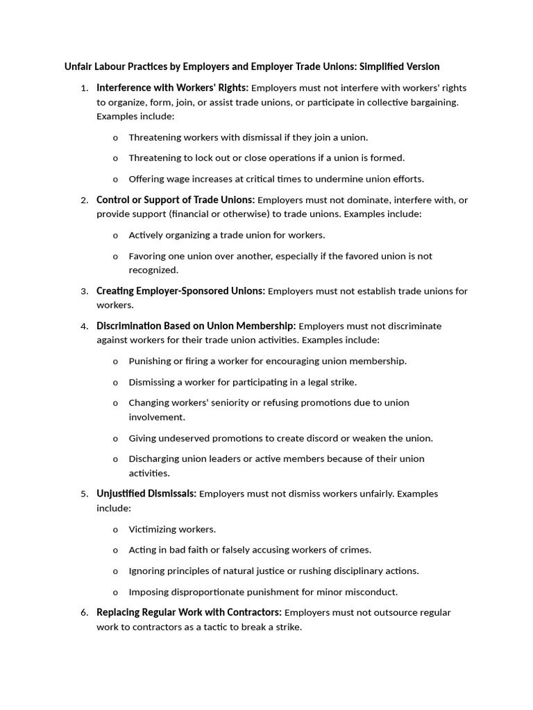 Unfair Labor Practices Explained | PDF | Strike Action | Trade Union