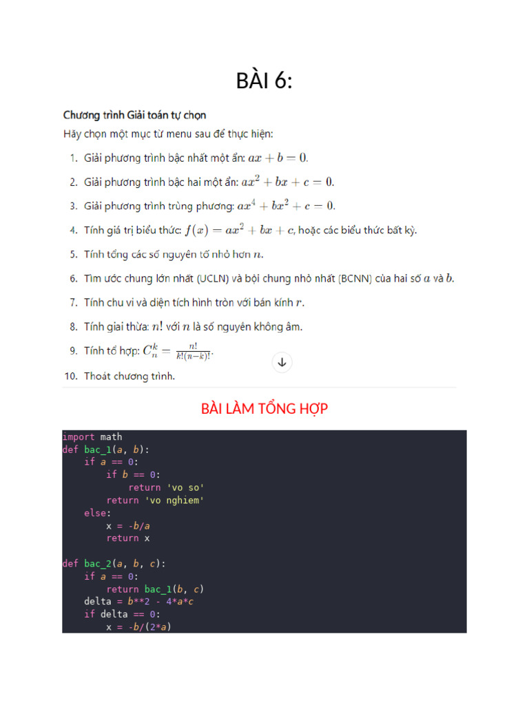 Bài Làm T NG H P: Import Def If If Return Return Else - / Return Def If Return - If | PDF