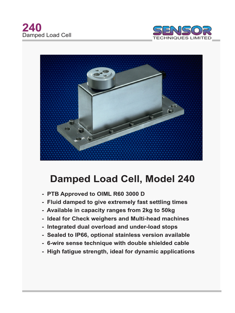 Damped Load Cell | PDF | Manufactured Goods | Electrical Components