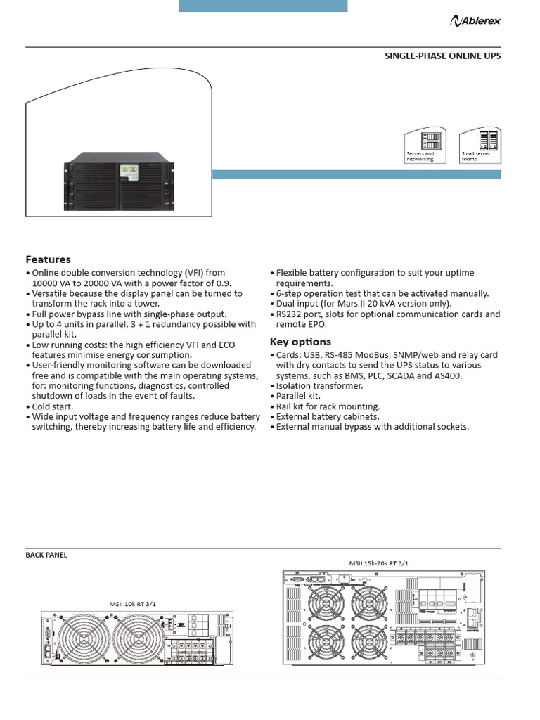 MSII RT 31 10000 20000VA - Rev.23.04 | PDF | Programmable Logic ...