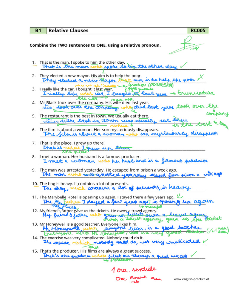 Adriana Traver Llamas - 3eso_relative-Clauses | PDF | Syntax | Grammar