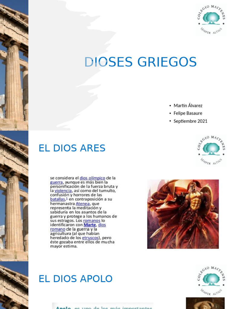 Presentacion Los Dioses Griegos | PDF