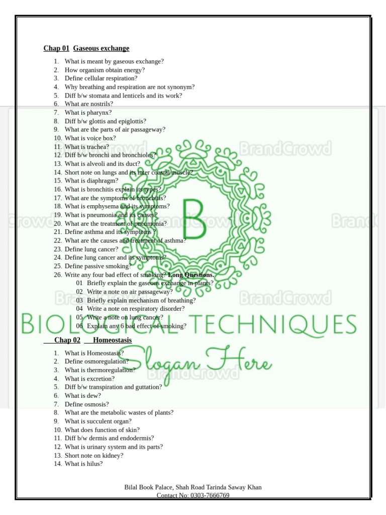 10th Bio Chap 4 Complete | PDF | Dominance (Genetics) | Kidney