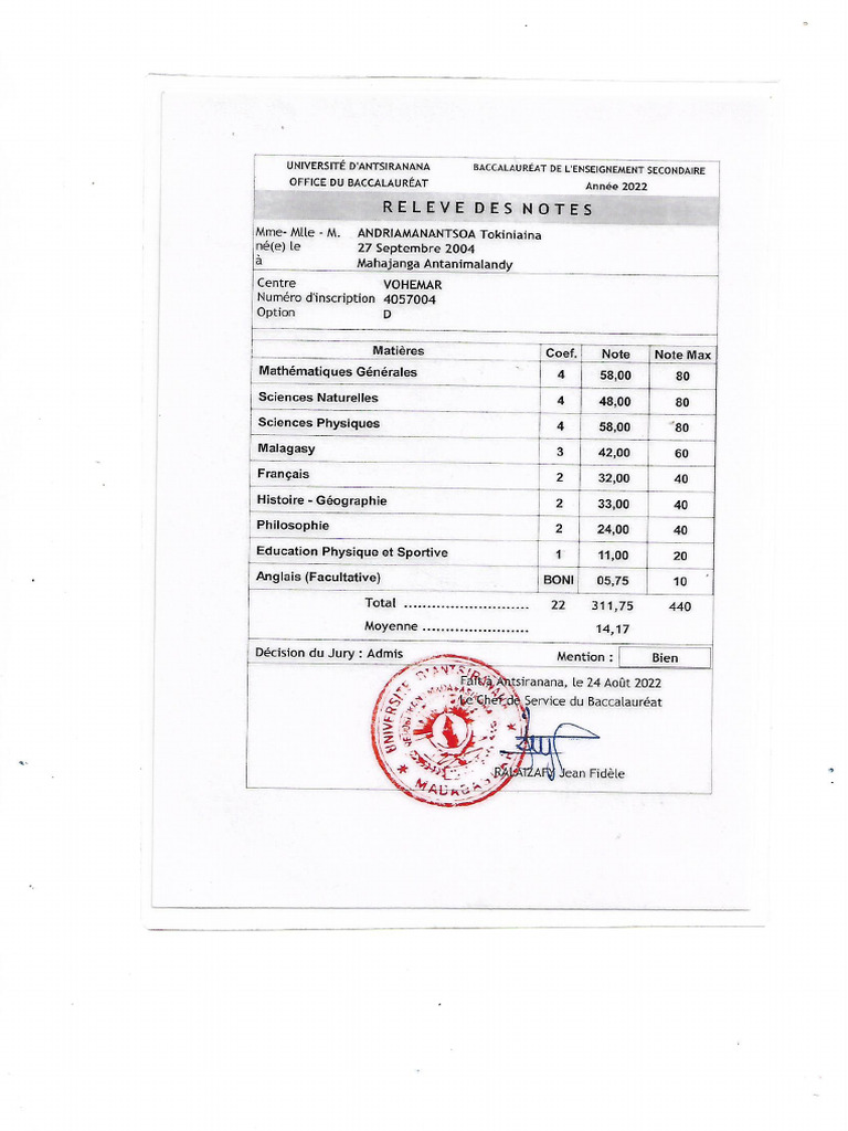 Relever de Note | PDF