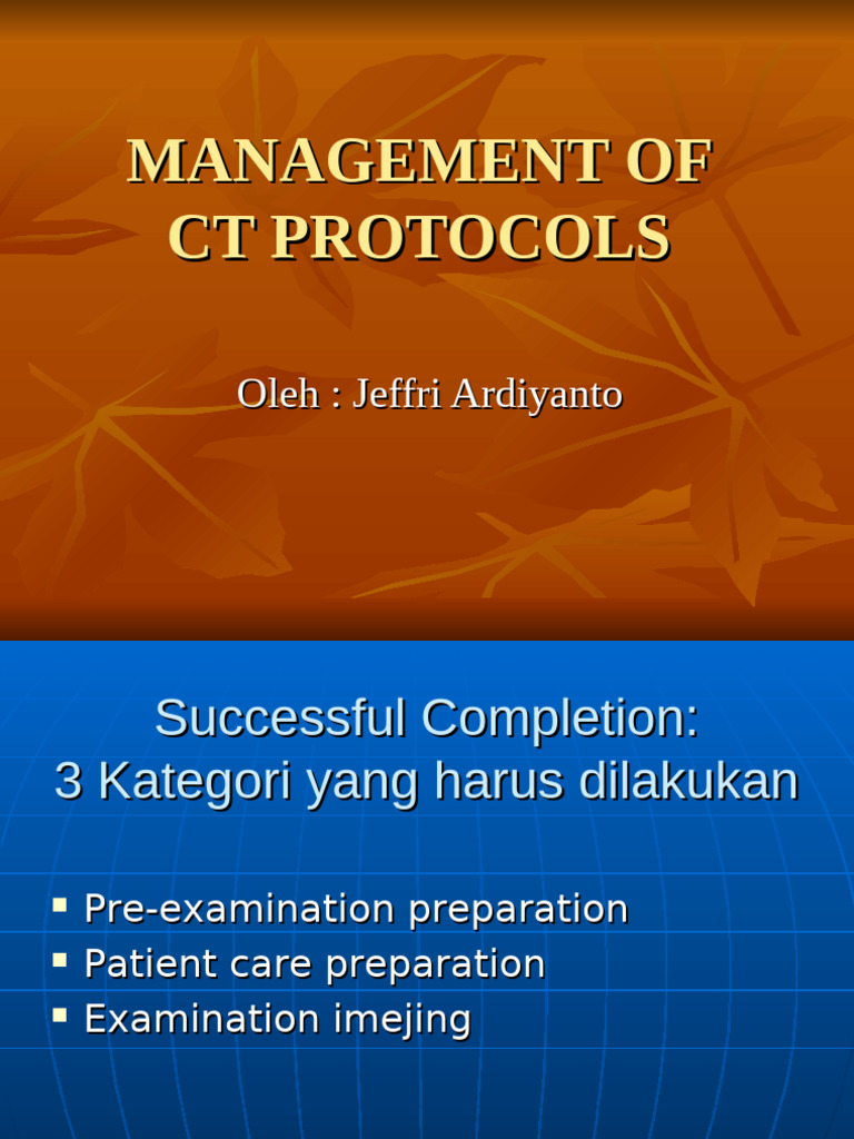Management of Ct Protocols | PDF | Ct Scan | Medical Specialties