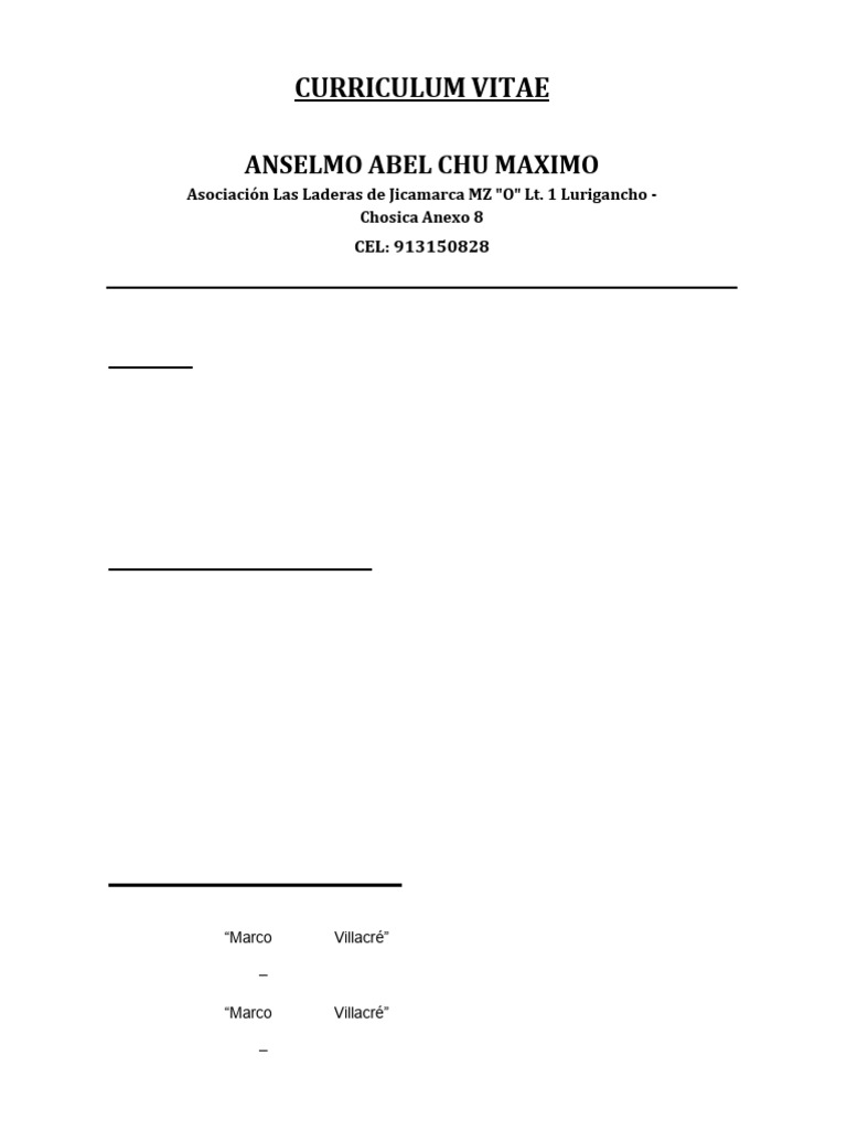 Curriculum Vitae Anselmo Abel Chu Maximo 2024 | PDF