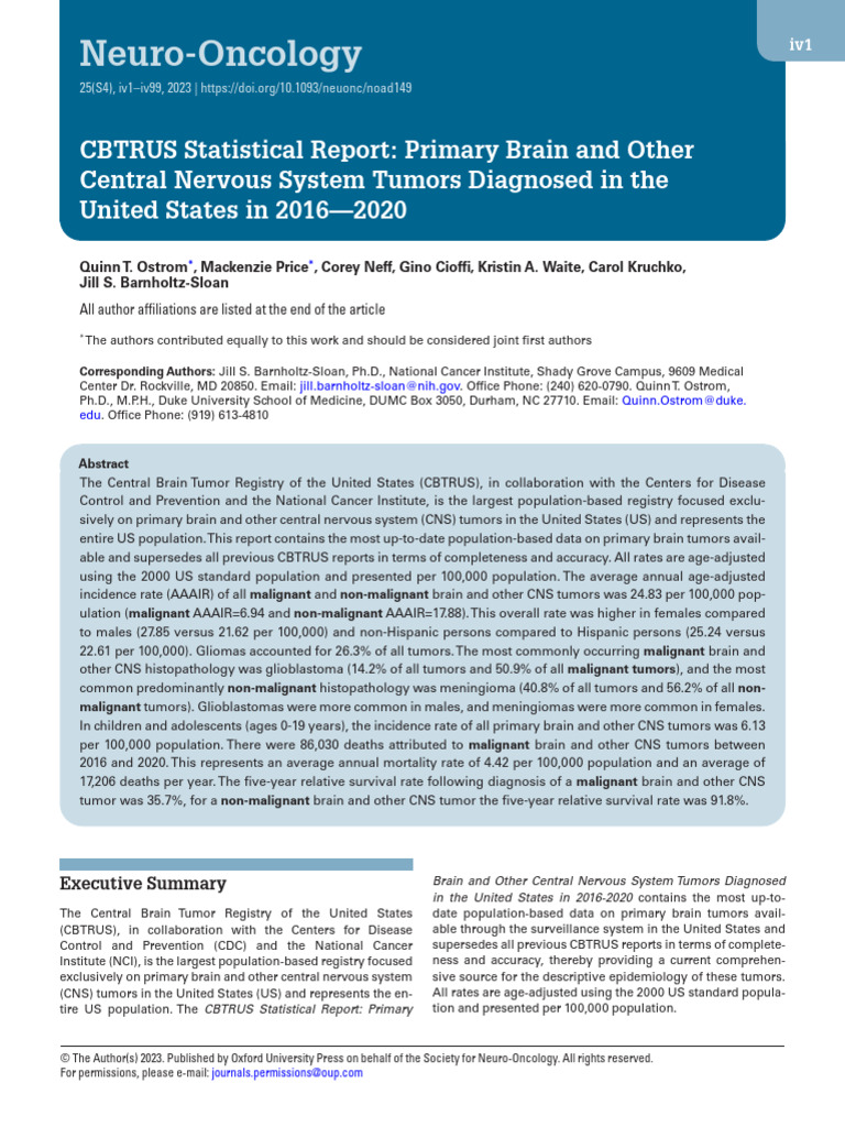 Brain CNS | PDF | Brain Tumor | Medical Specialties