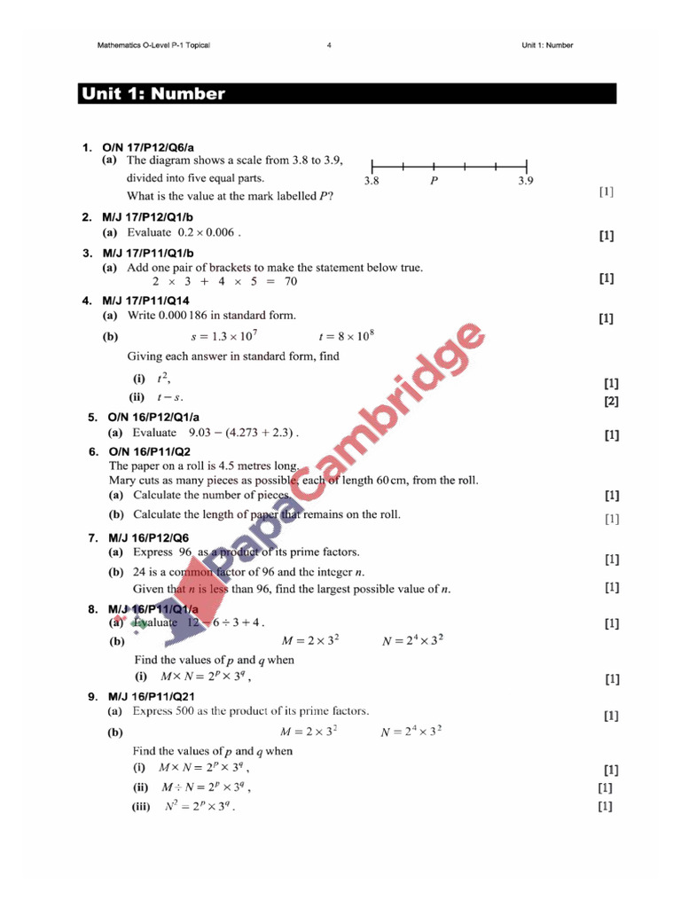 Unit 1 Numbers | PDF