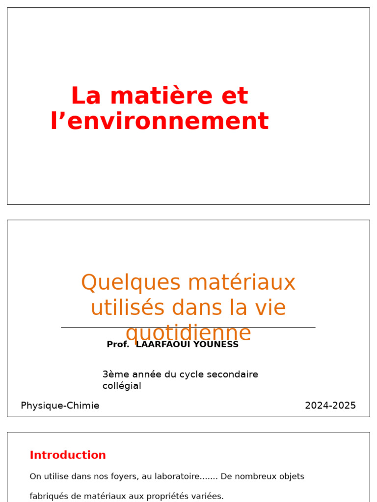 Matériaux du quotidien : types et propriétés | PDF | Cuivre | Lunettes
