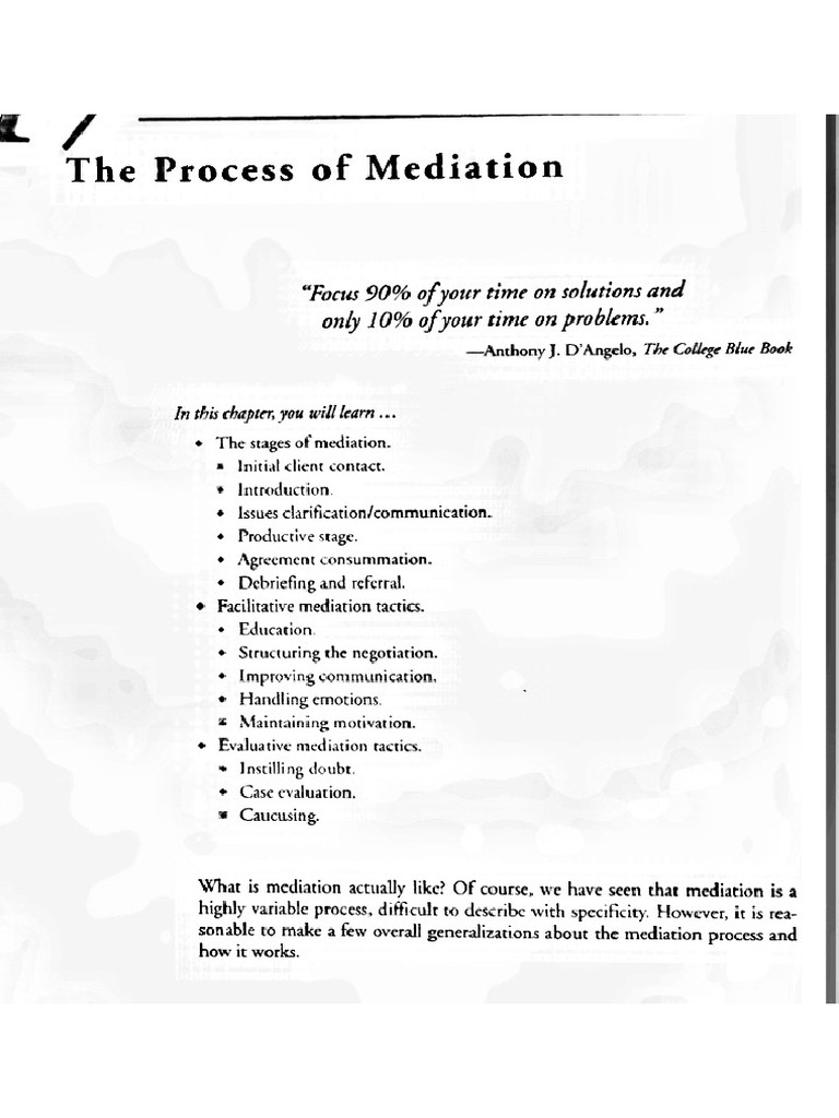 The Process of Mediation | PDF
