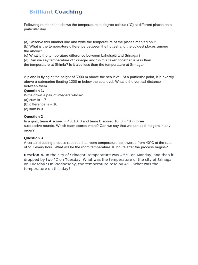 Maths Class 7 Chapter 1 | PDF