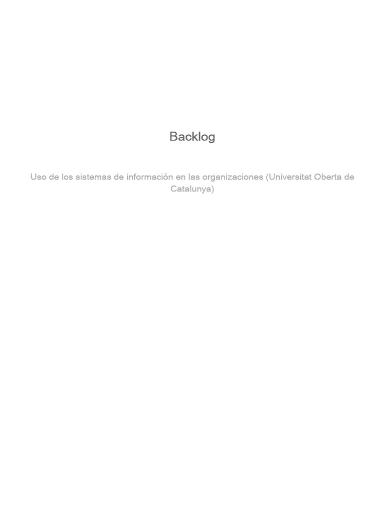 Backlog | PDF | Salón de clases