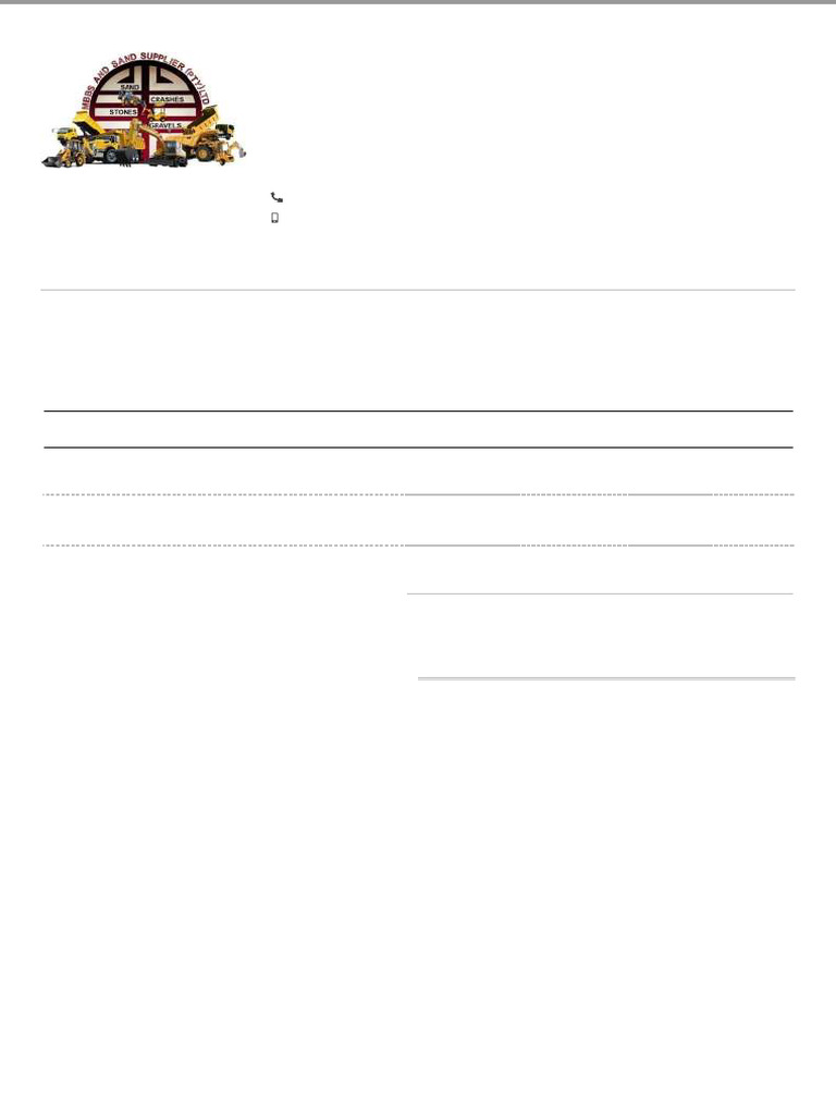 Invoice for TLB Hire - MBBS & SAND | PDF