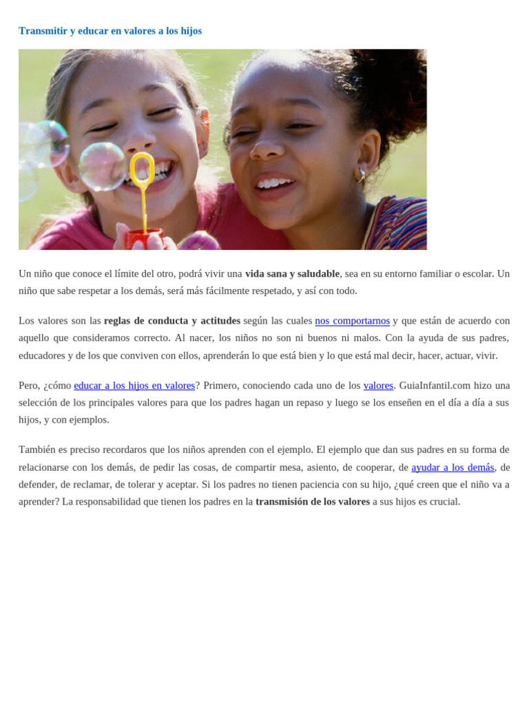 Cuentos Con Valores Pdf Tolerancia Amor