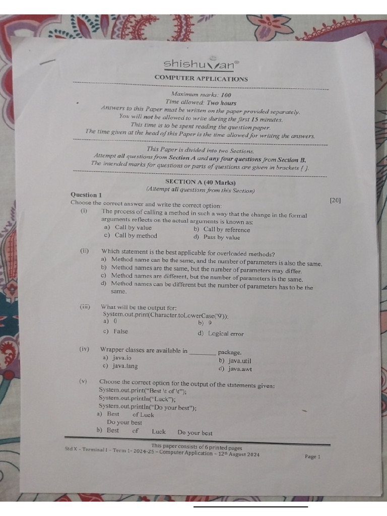24-25 x Comp App Shishuvan Term 1 | PDF