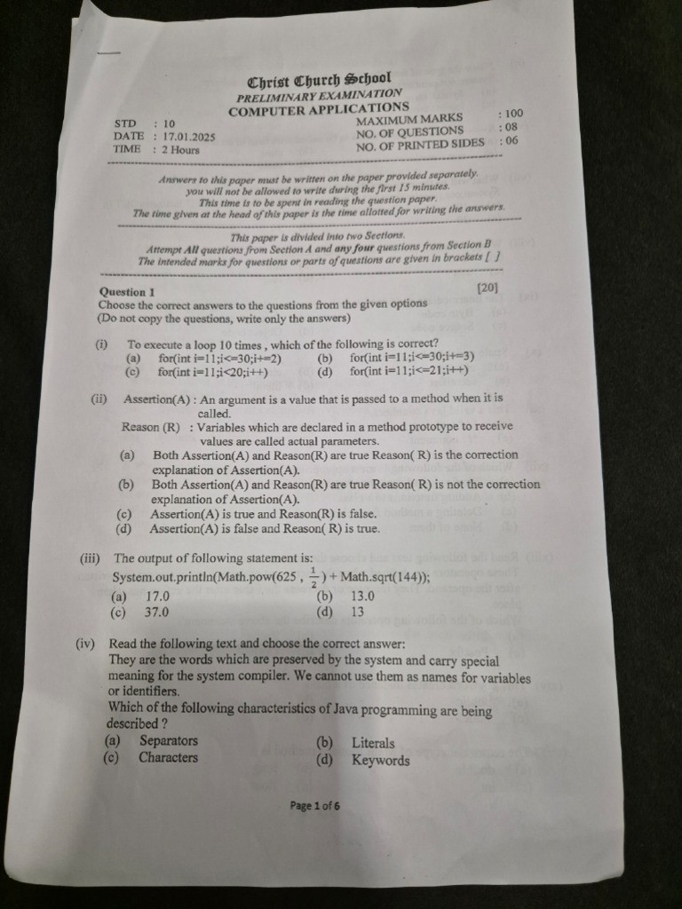 CCS Computer Prelim 2025 | PDF