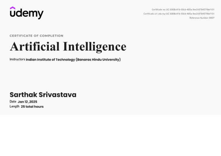 Udemy Certificate | PDF