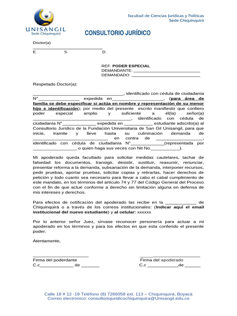Poder Especial para Demanda Judicial | PDF | Justicia | Crimen y violencia