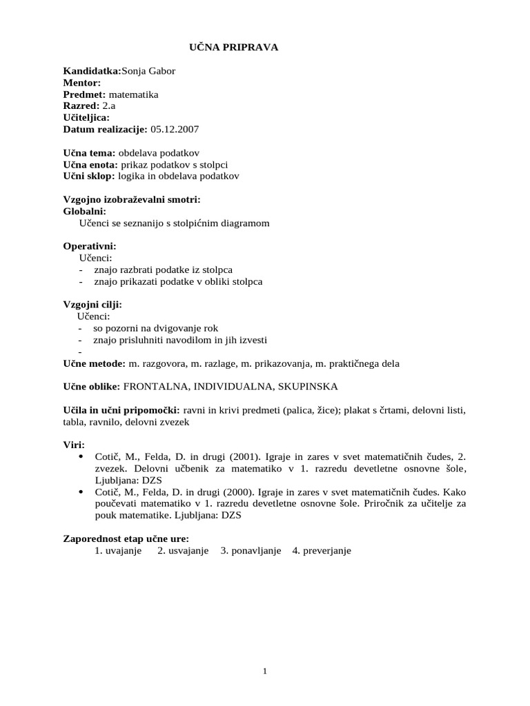 Priprava - Za - Mat Obdelava Podatkov | PDF