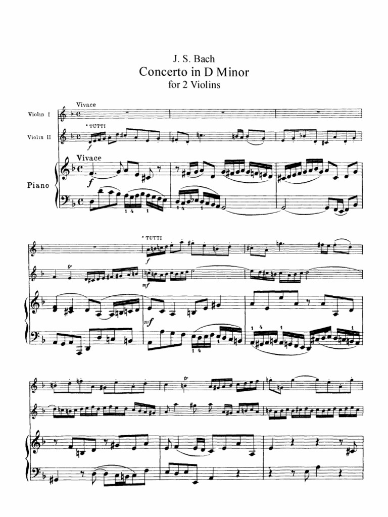 Concerto in D Minor Score | PDF