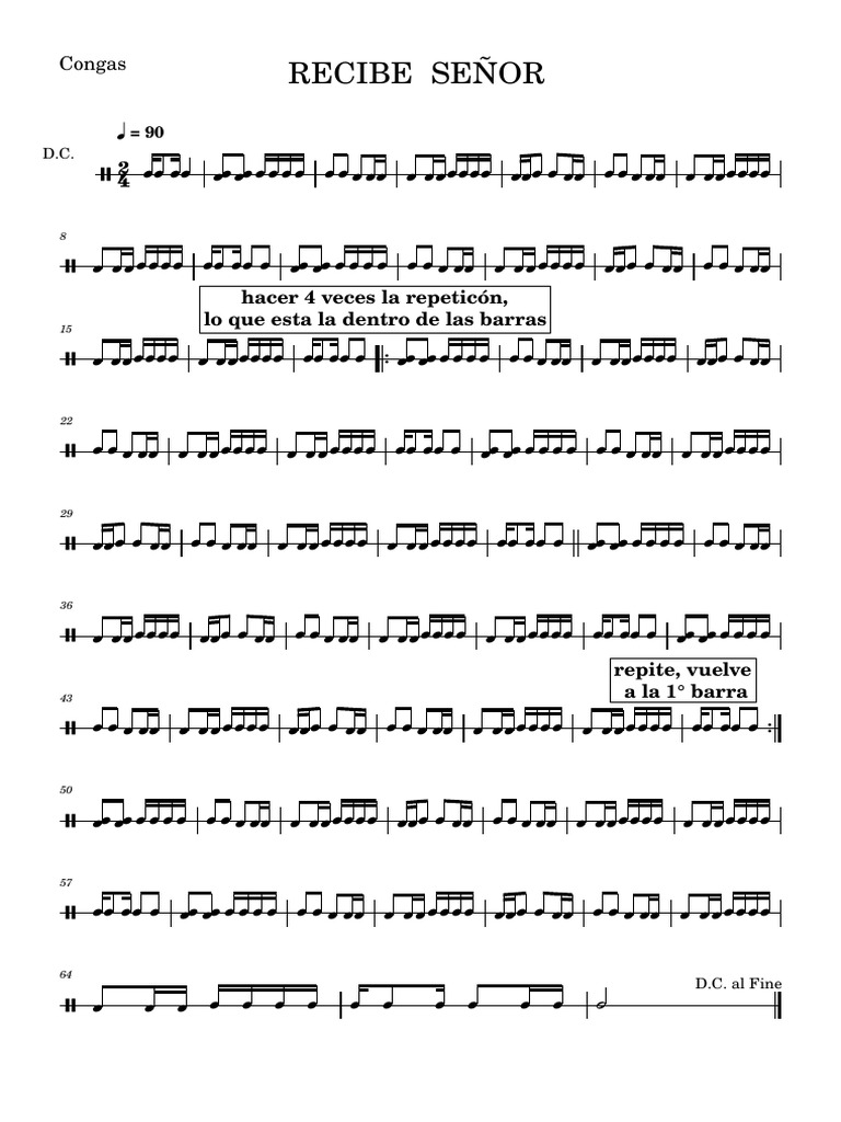 Recibe Señor Congas Sheet Music | PDF