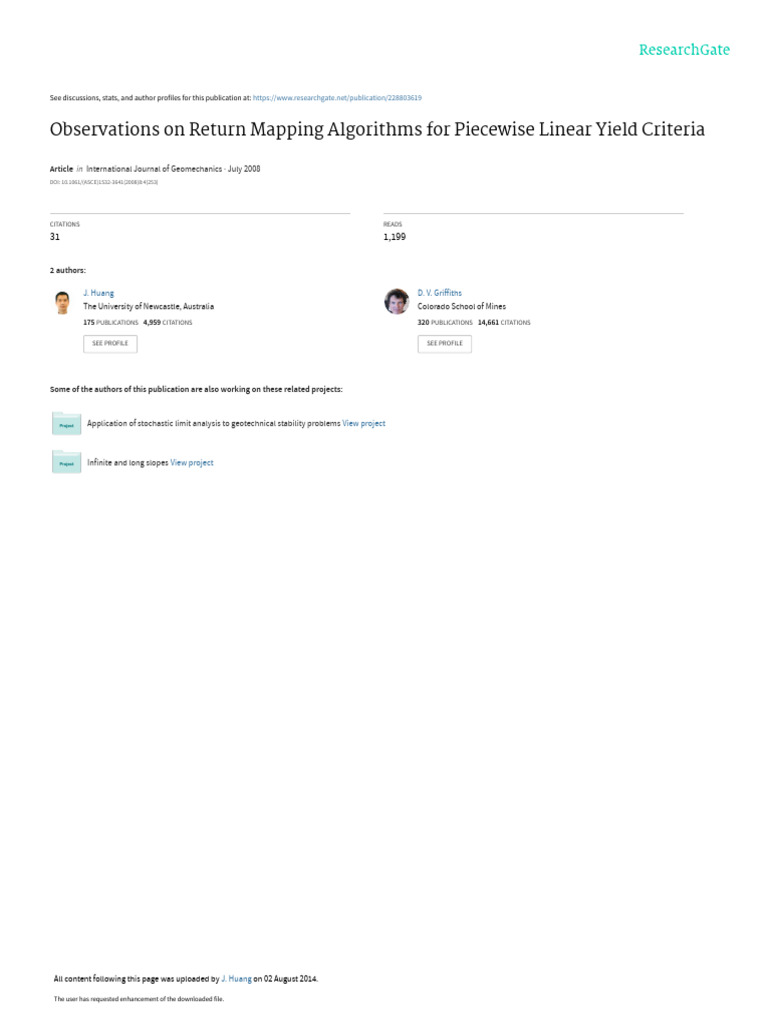Huang, Griffiths - 2008 - Observations on Return Mapping Algorithms for ...