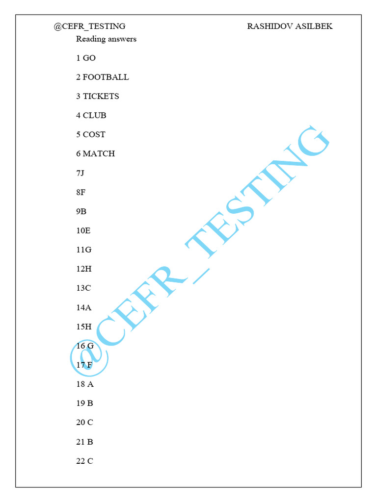Reading Full Mock Answers 5 | PDF