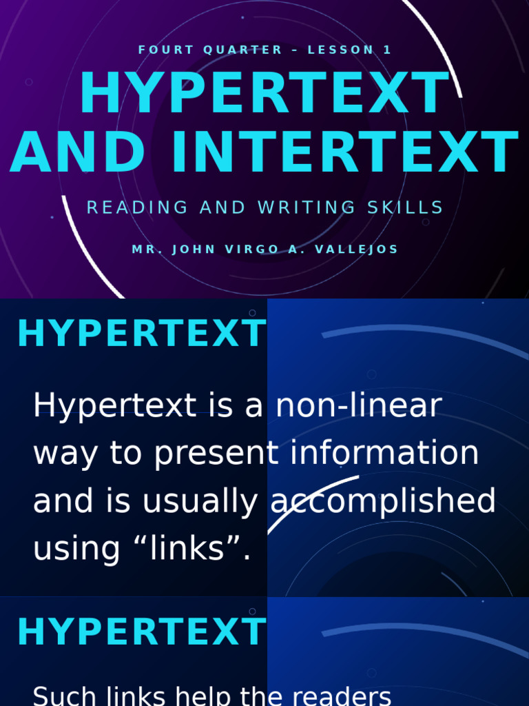Understanding Hypertext and Intertext | PDF | Hyperlink | Hypertext