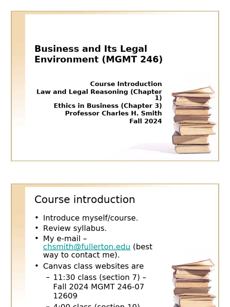 MGMT 246 - Fall2024 First PowerPoint Presentation | PDF | Lawsuit | Appeal