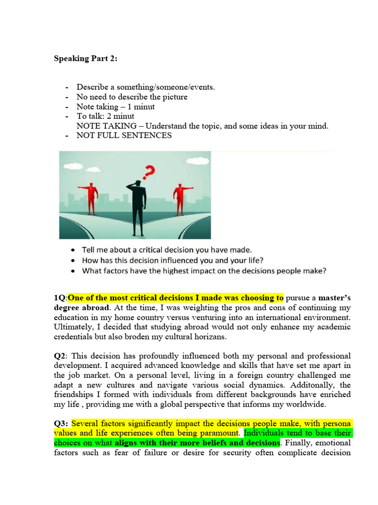 Speaking Part 2 | PDF