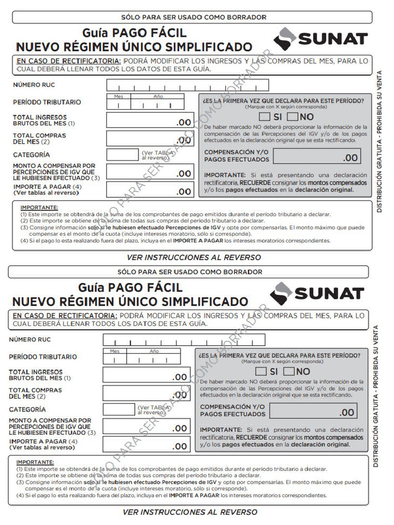 SUNAT Guia Pago | PDF