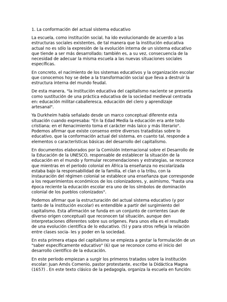 Evolución del Sistema Educativo Actual | PDF | Plan de estudios | Escuelas