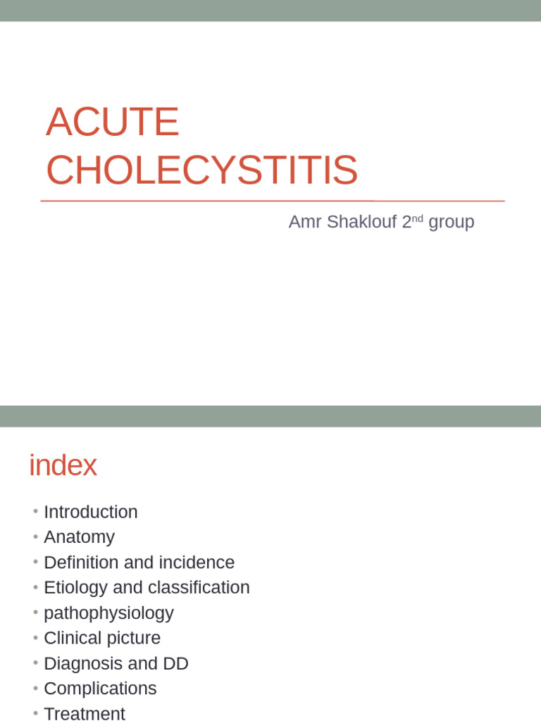 Acute Cholecystitis Overview and Management | PDF | Gallbladder ...
