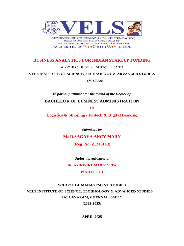 Business Analytics for Startup Funding | PDF