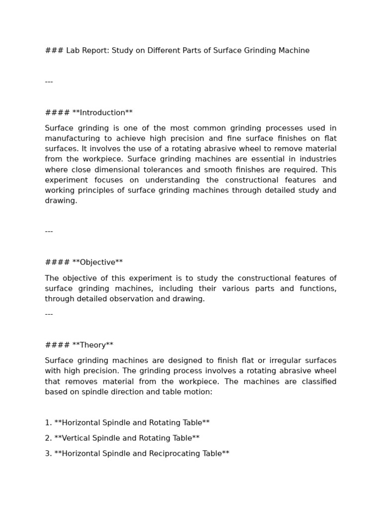 siam lab report 1 | PDF | Grinding (Abrasive Cutting) | Cutting Tools
